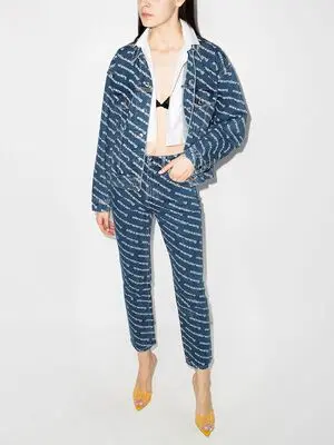 Alexander Wang Diagonal-logo Denim Jacket
