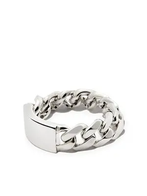 Shay 18k White Gold Id Flat Link Ring