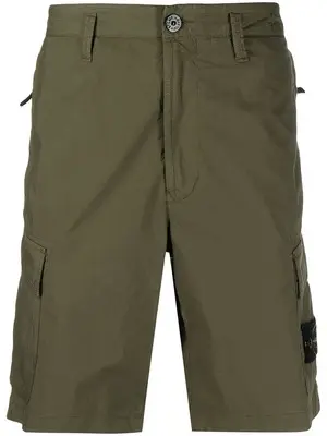 Stone Island Stretch-cotton Cargo Shorts - Green