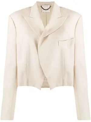 Stella McCartney Peak-lapel Cropped Jacket - Neutrals