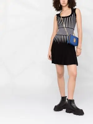 Philipp Plein Stripe-print Knitted Short Dress