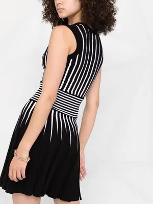 Philipp Plein Stripe-print Knitted Short Dress