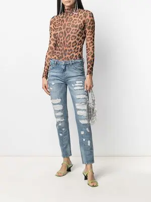 Philipp Plein Distressed Boyfriend Jeans