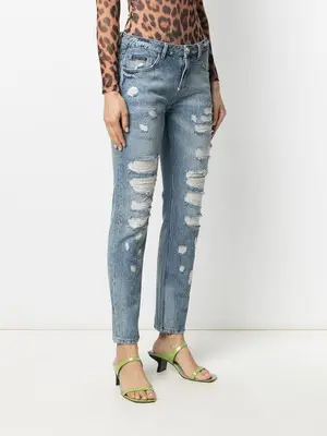 Philipp Plein Distressed Boyfriend Jeans