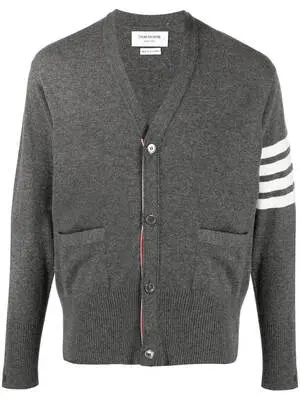 Thom Browne 4-bar Stripe Cashmere Cardigan - Grey