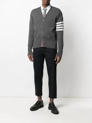 Thom Browne 4-bar Stripe Cashmere Cardigan - Grey