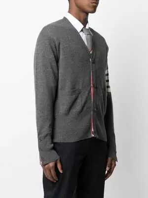 Thom Browne 4-bar Stripe Cashmere Cardigan - Grey