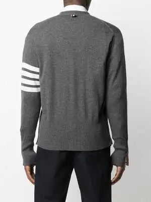 Thom Browne 4-bar Stripe Cashmere Cardigan - Grey