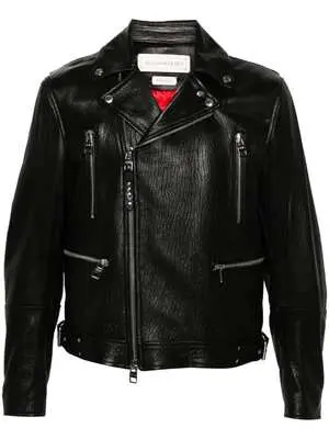 Alexander McQueen Leather Biker Jacket - Black
