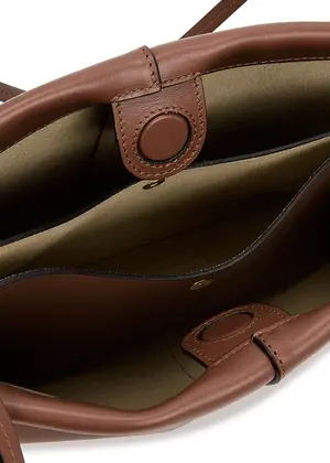 Wandler Carly Mini Leather Top Handle Bag - Brown | Editorialist