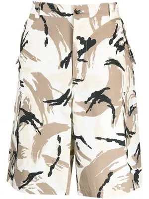 Kenzo Camouflage Cargo Bermuda Shorts - White