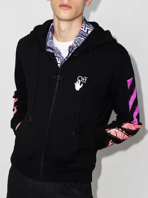 Off-White Marker Arrows Zip-Up Hoodie - Black | Editorialist