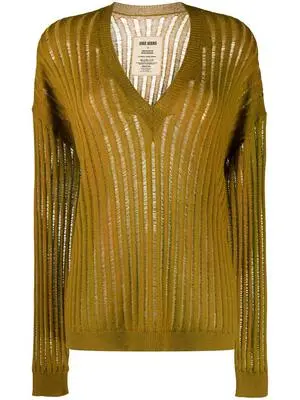 UMA WANG Semi-sheer Cashmere Jumper - Brown