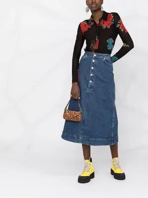 GANNI Comfort Stretch Midi Skirt