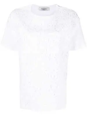 Valentino Garavani Logo Print Lace-panel T-shirt