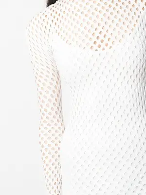 Philipp Plein Mesh-overlay Mini Dress - White