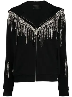 Philipp Plein Crystal-fringe Hooded Zip-up