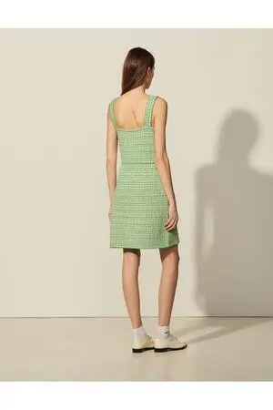 sandro green tweed dress Sandro Alize Double Breasted Tweed Dress In Almond Green - 40% Off