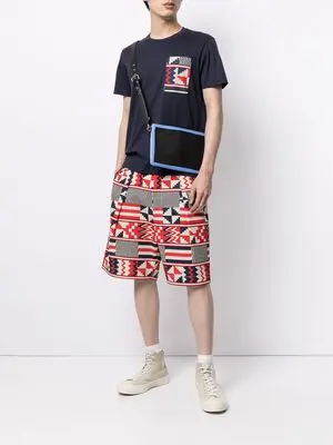 PORTS V Color-blocked Leather Shoulder Bag
