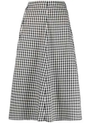 Woolrich Gingham A-line Cotton Skirt - Blue