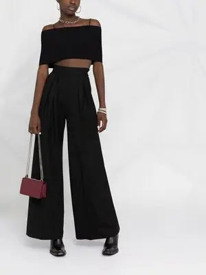 AMBUSH Cold-shoulder Cropped Top - Black
