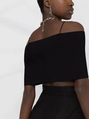 AMBUSH Cold-shoulder Cropped Top - Black