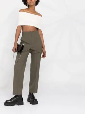 AMBUSH Cold-shoulder Cropped Top - Neutrals