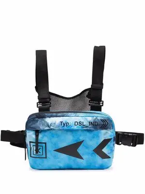 DIESEL Tie-dye Logo-printed Belt Bag - Blue