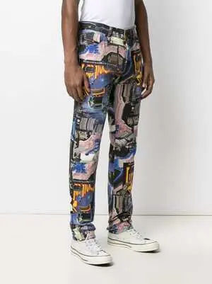 DIESEL® Graphic Print Cotton Jeans