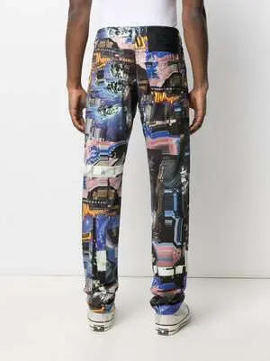 DIESEL® Graphic Print Cotton Jeans