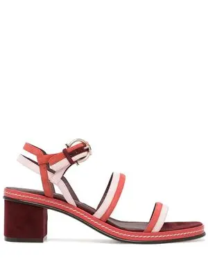 FERRAGAMO Maloy Suede Sandals - Red