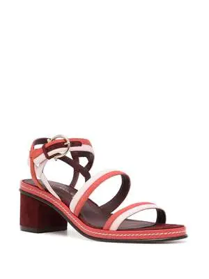 FERRAGAMO Maloy Suede Sandals - Red