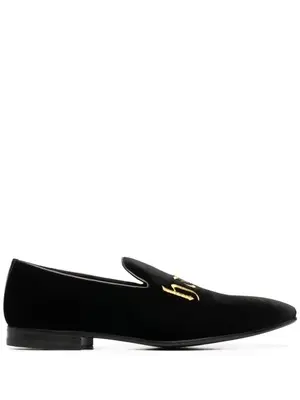 Philipp Plein Embroidered Velvet Loafers