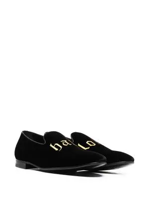 Philipp Plein Embroidered Velvet Loafers