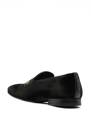 Philipp Plein Embroidered Velvet Loafers