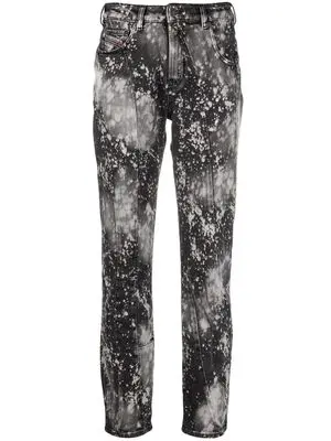 DIESEL® D-joy Painted Slim Jeans - Black