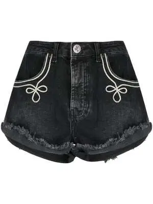 ONETEASPOON Frayed-edge Denim Shorts