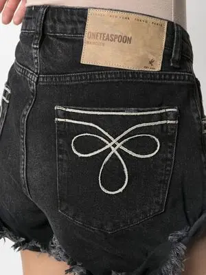 ONETEASPOON Frayed-edge Denim Shorts
