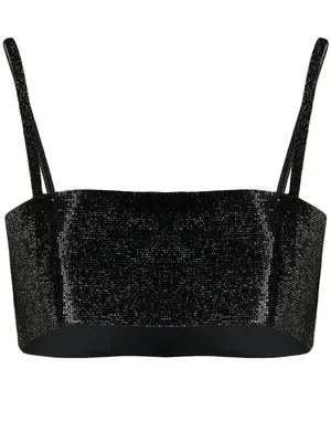 NUE Charlotte Crystal-embellished Top - Black