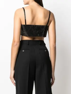 NUE Charlotte Crystal-embellished Top - Black
