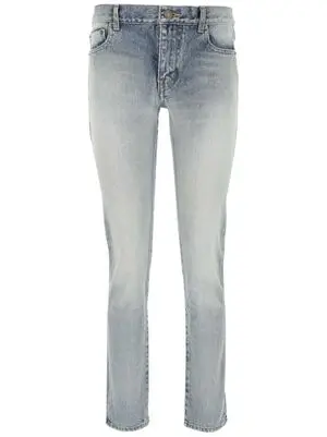 Saint Laurent Mid-rise Straight-leg Jeans With Distressed Effect