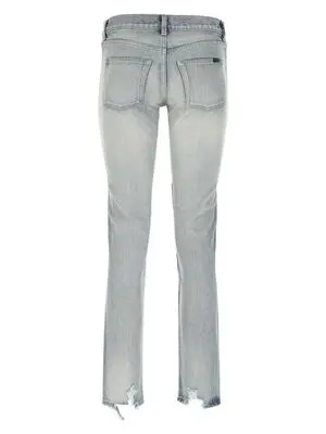 Saint Laurent Mid-rise Straight-leg Jeans With Distressed Effect