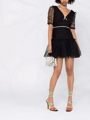 halter neck mini black dress Serenity CEA Black SILK-SATIN BACKLESS HALTER-NECK MINI DRESS