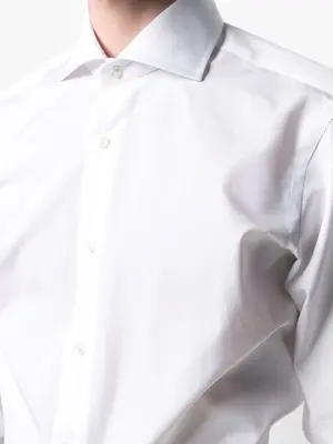 BARBA NAPOLI Spread Collar Shirt - White