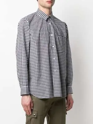 Comme Des Garçons Gingham-check Print Cotton Shirt - Black