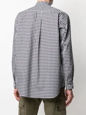 Comme Des Garçons Gingham-check Print Cotton Shirt - Black
