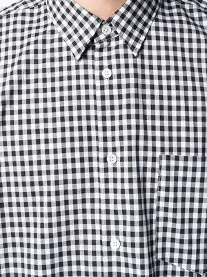 Comme Des Garçons Gingham-check Print Cotton Shirt - Black