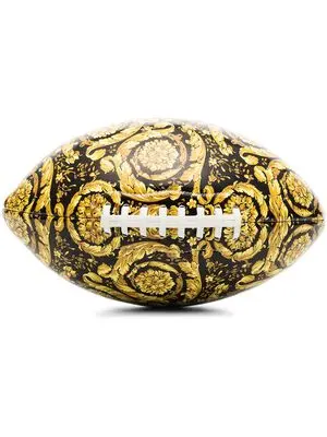 Versace Barocco-Print Rugby Ball - Black | Editorialist