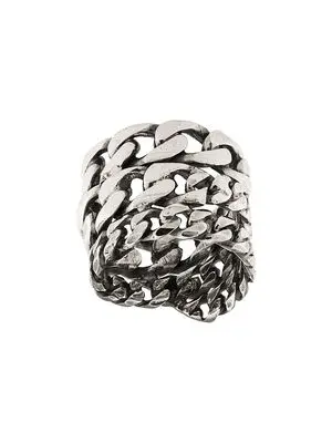 Emanuele Bicocchi Stacked Cable Chain Ring - Silver