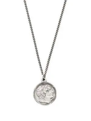 Emanuele Bicocchi Ceasar Coin Pendant Necklace - Silver